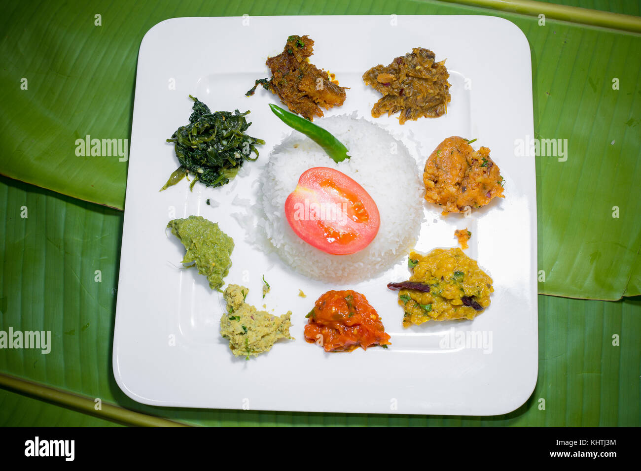Bangla Cuisine Vorta, vaji, fish curry and vegetables curry platter ...