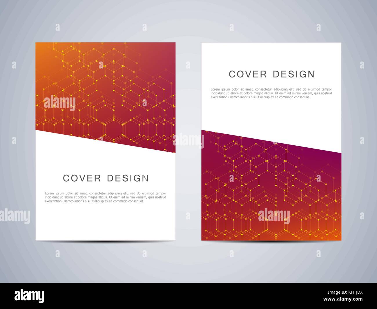 Cover design with hexagonal background Stock Vector Image & Art - Alamy
