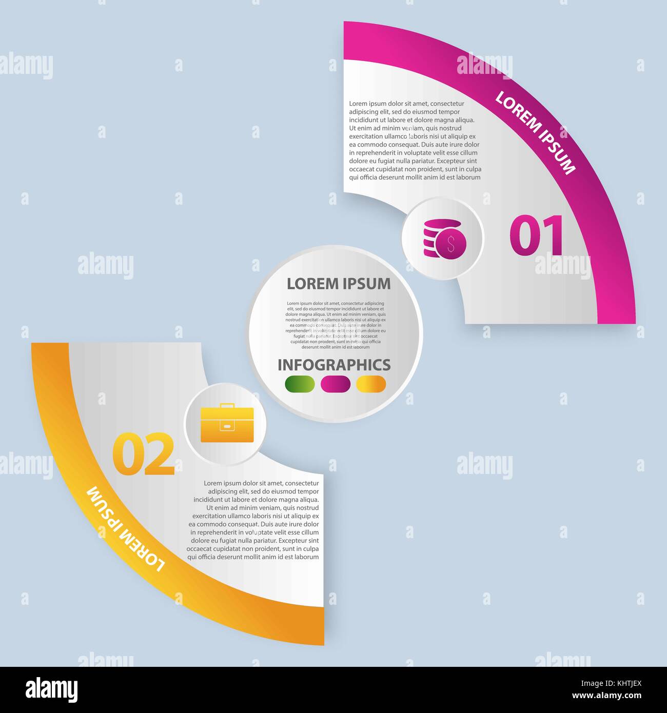 Vector illustration. Infographics in the form of a circle and 2 ...