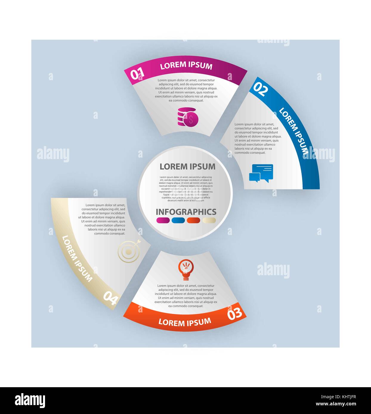 Vector illustration. Infographics in the form of a circle and 3 ...