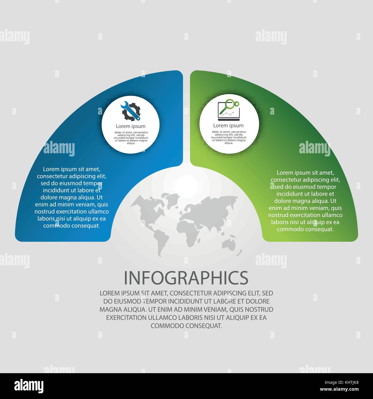 Vector illustration. Infographics in the form of a circle and 2 ...