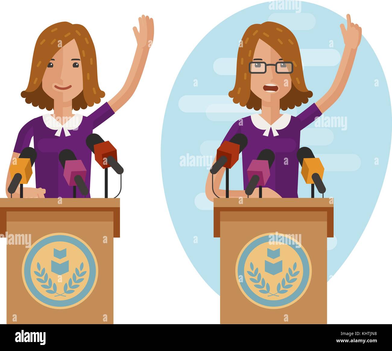 Girl speech podium Stock Vector Images - Alamy