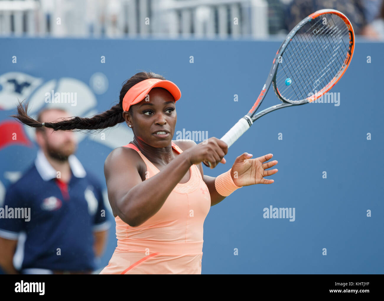 American tennis player Sloane Stephens plays forehand shot during women ...