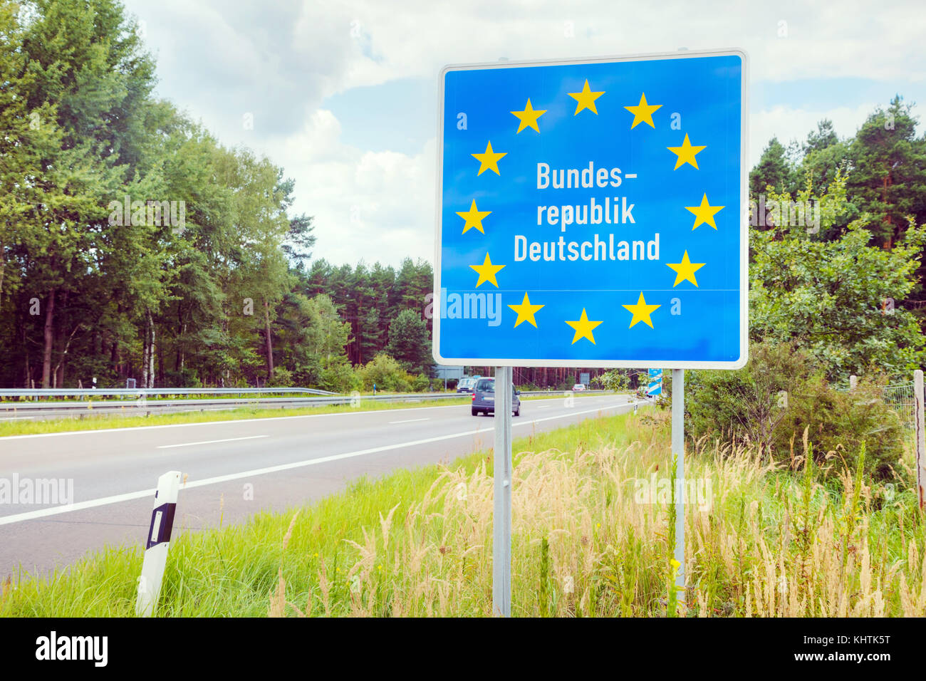Germany border road sign at the highway Stock Photo - Alamy