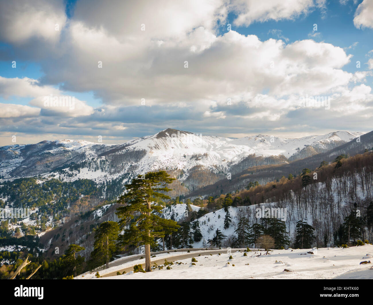 landscape of a mountain with snow in Greece Stock Photo - Alamy