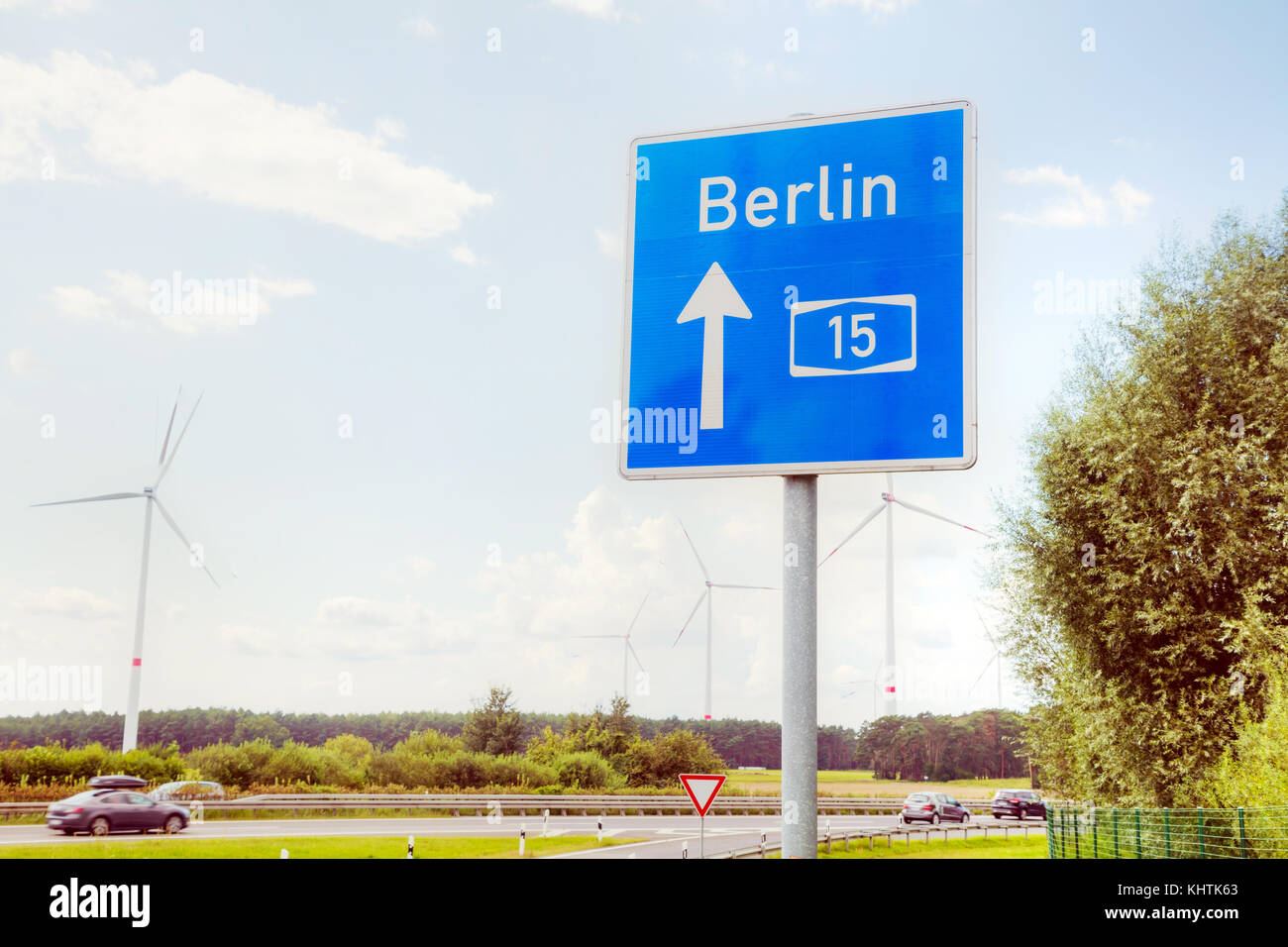 Traffic sign with direction to Berlin, Germany Stock Photo - Alamy