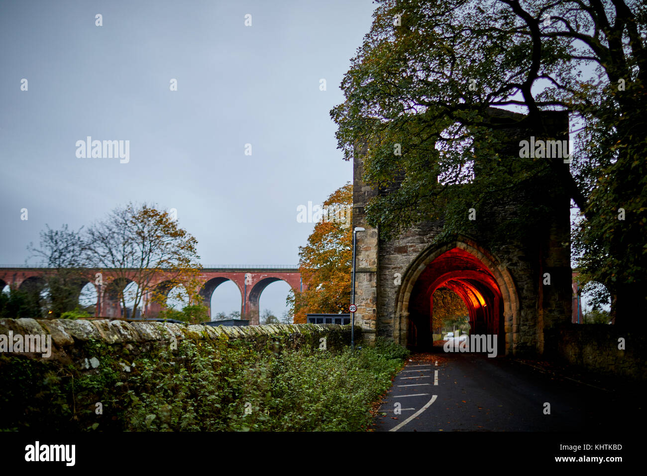 Autumn in Ribble Valley village Whalley in Lancashire, Whalley Gateway ...