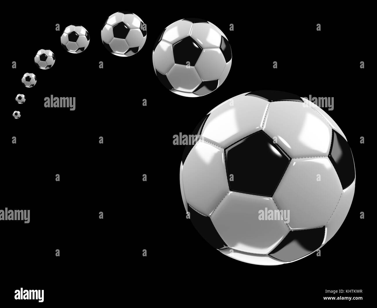 Flying soccer ball Stock Photo - Alamy