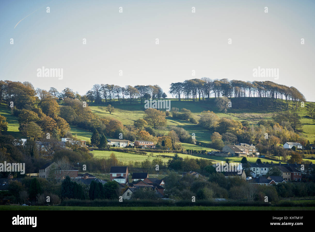 Autumn in Ribble Valley village Whalley in Lancashire, woodland and ...