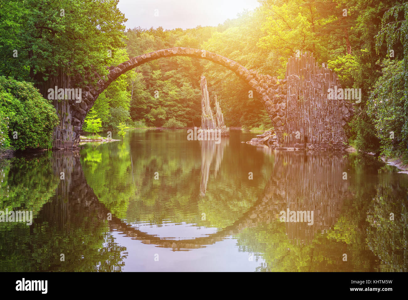 Rakotz bridge (Rakotzbrucke) also known as Devil's Bridge in Kromlau ...