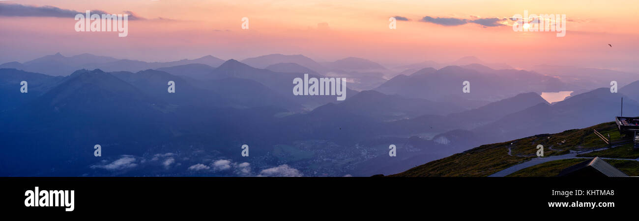 Panoramic view of picturesque sunrise in mountains Stock Photo - Alamy