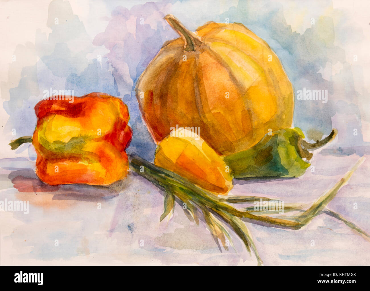 watercolor painting, still life Stock Photo - Alamy