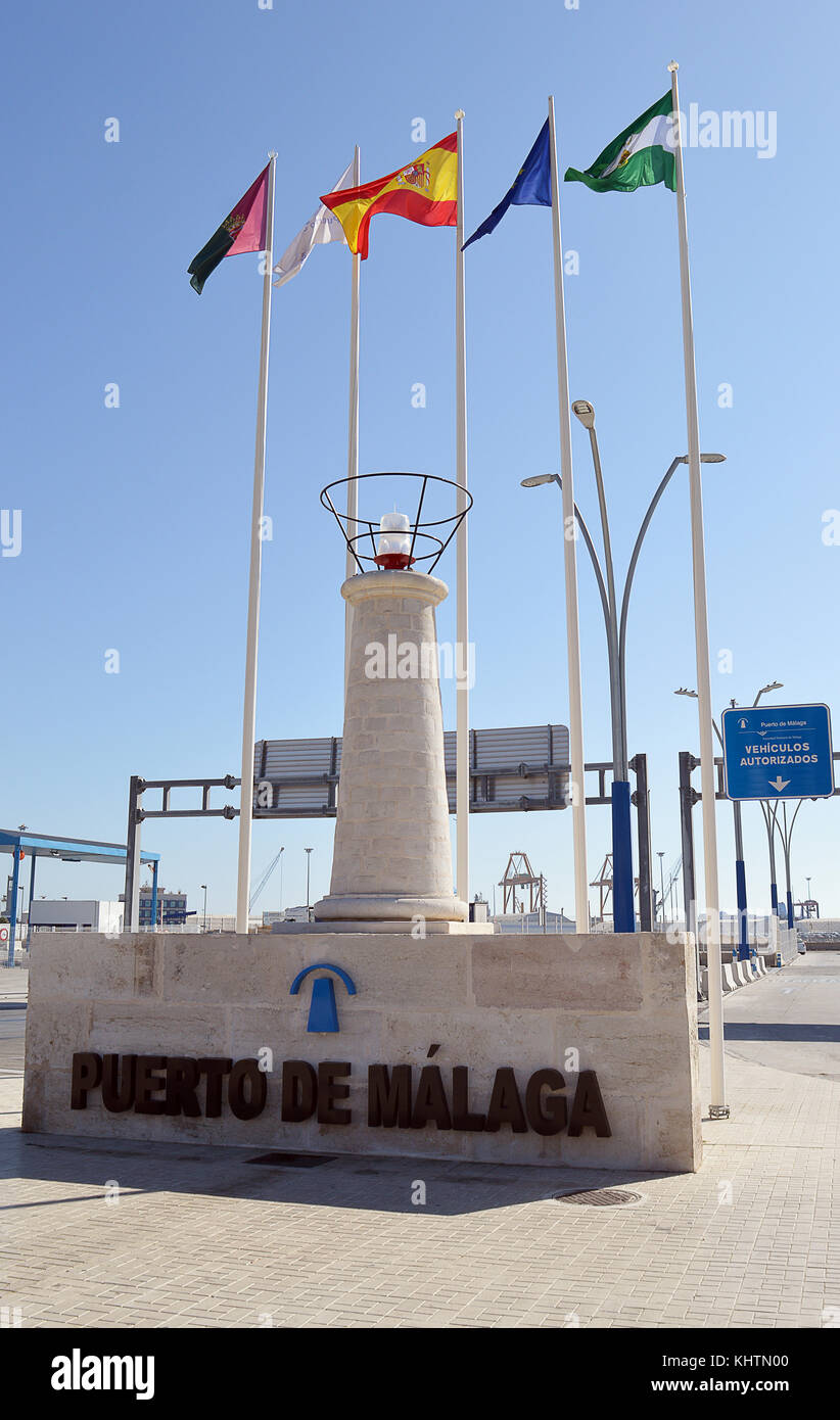 MALAGA, SPAIN - 30 OCTOBER 2017: The port supports shipbuilding, cargo ...