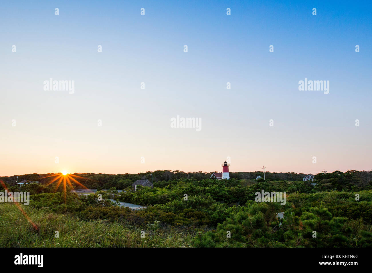 nauset lighthouse in sunset Stock Photo - Alamy