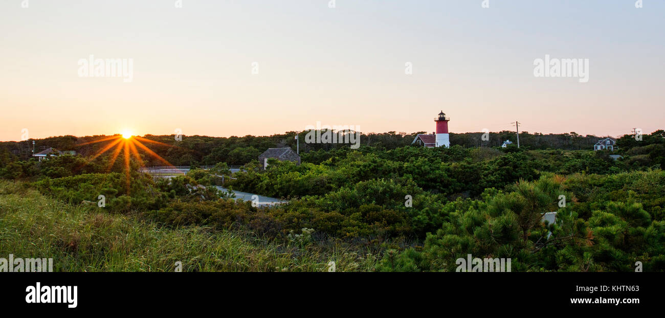 nauset lighthouse in sunset Stock Photo - Alamy