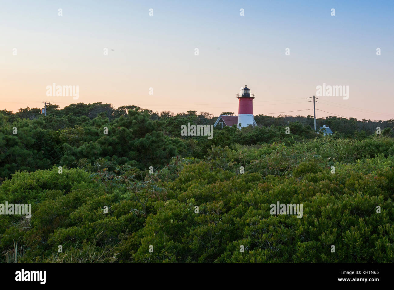 nauset lighthouse in sunset Stock Photo - Alamy
