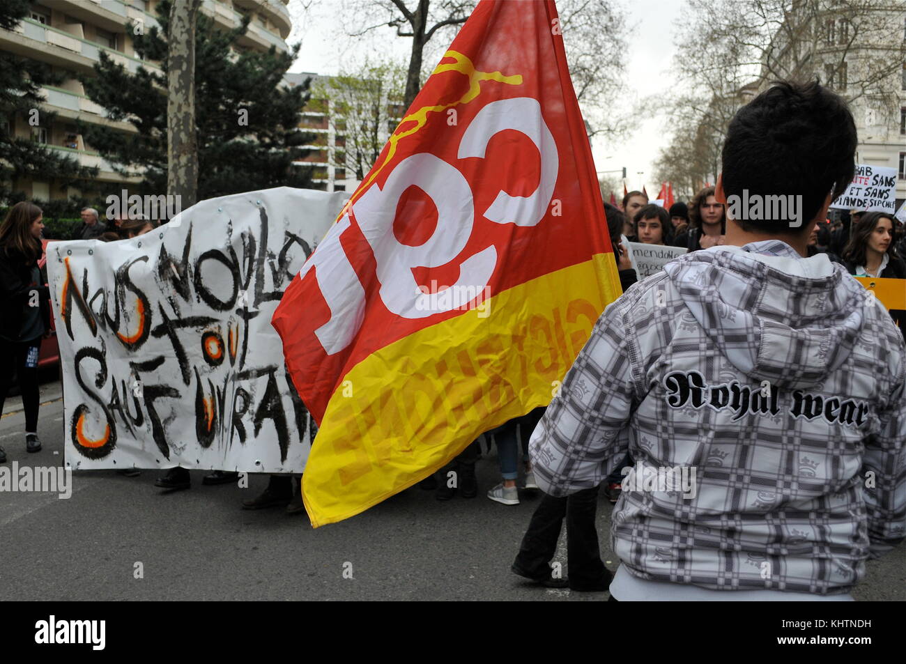 Anti Labor Law protesters march in Lyon, France Stock Photo - Alamy