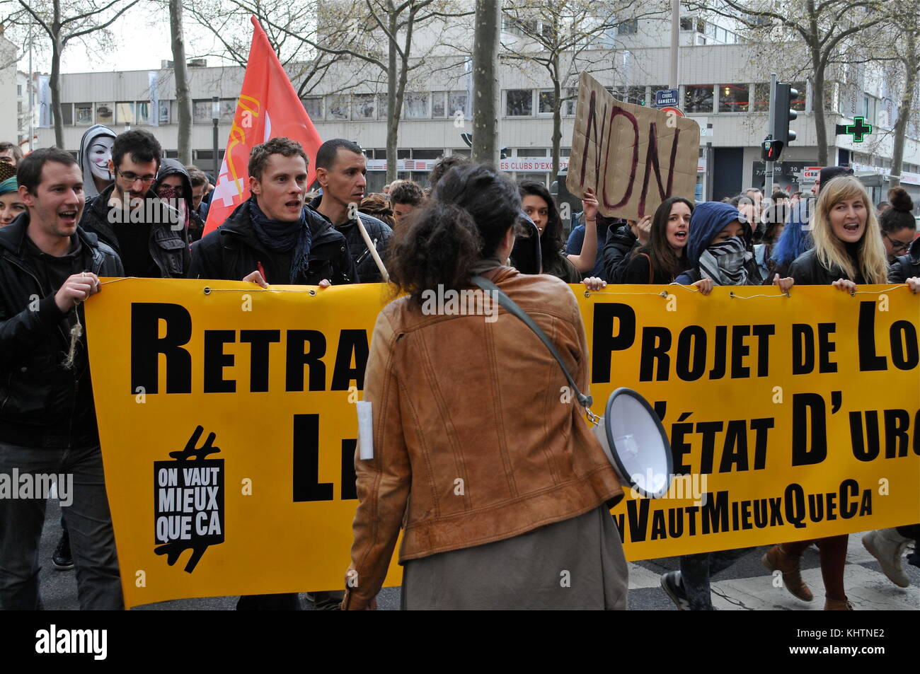 Anti Labor Law protesters march in Lyon, France Stock Photo - Alamy
