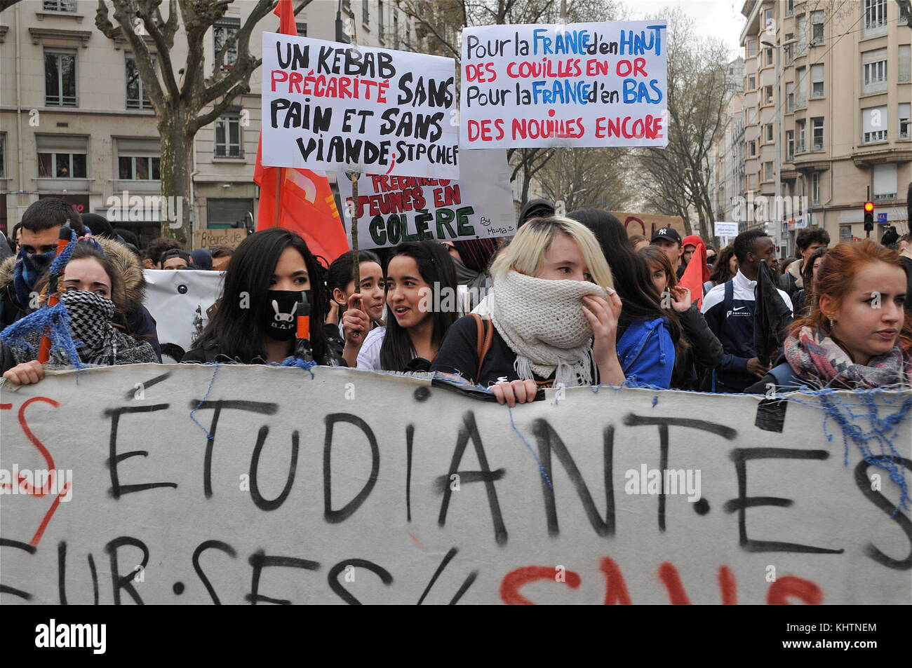 Anti Labor Law protesters march in Lyon, France Stock Photo - Alamy