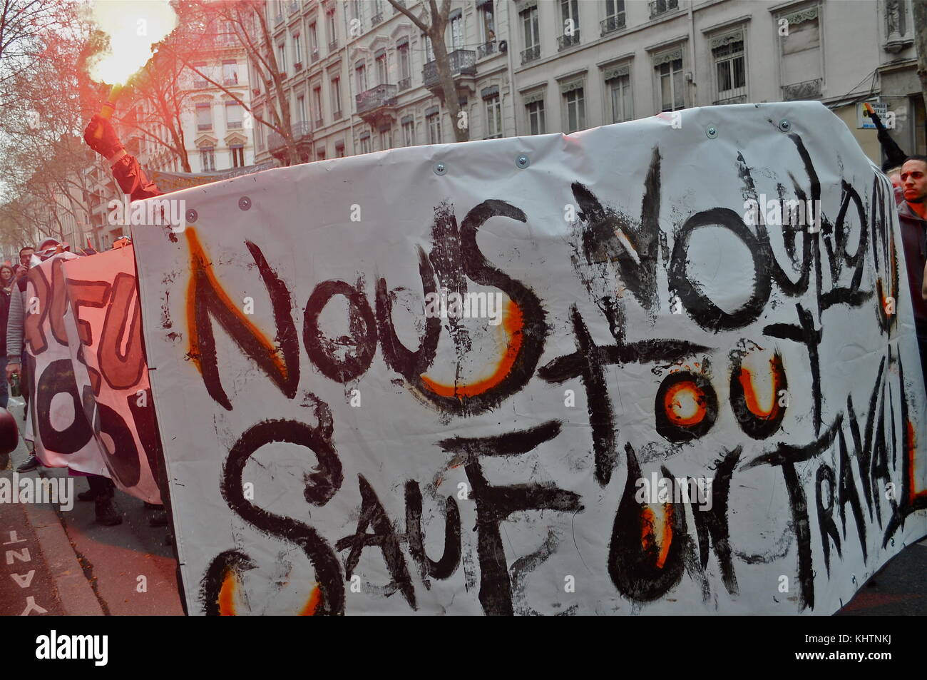 Anti Labor Law protesters march in Lyon, France Stock Photo - Alamy
