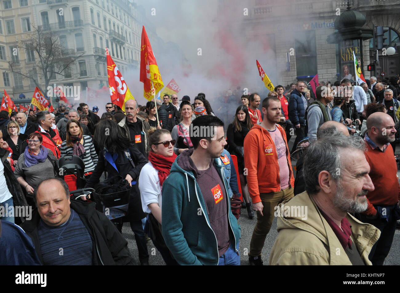Anti Labor Law protesters march in Lyon, France Stock Photo - Alamy