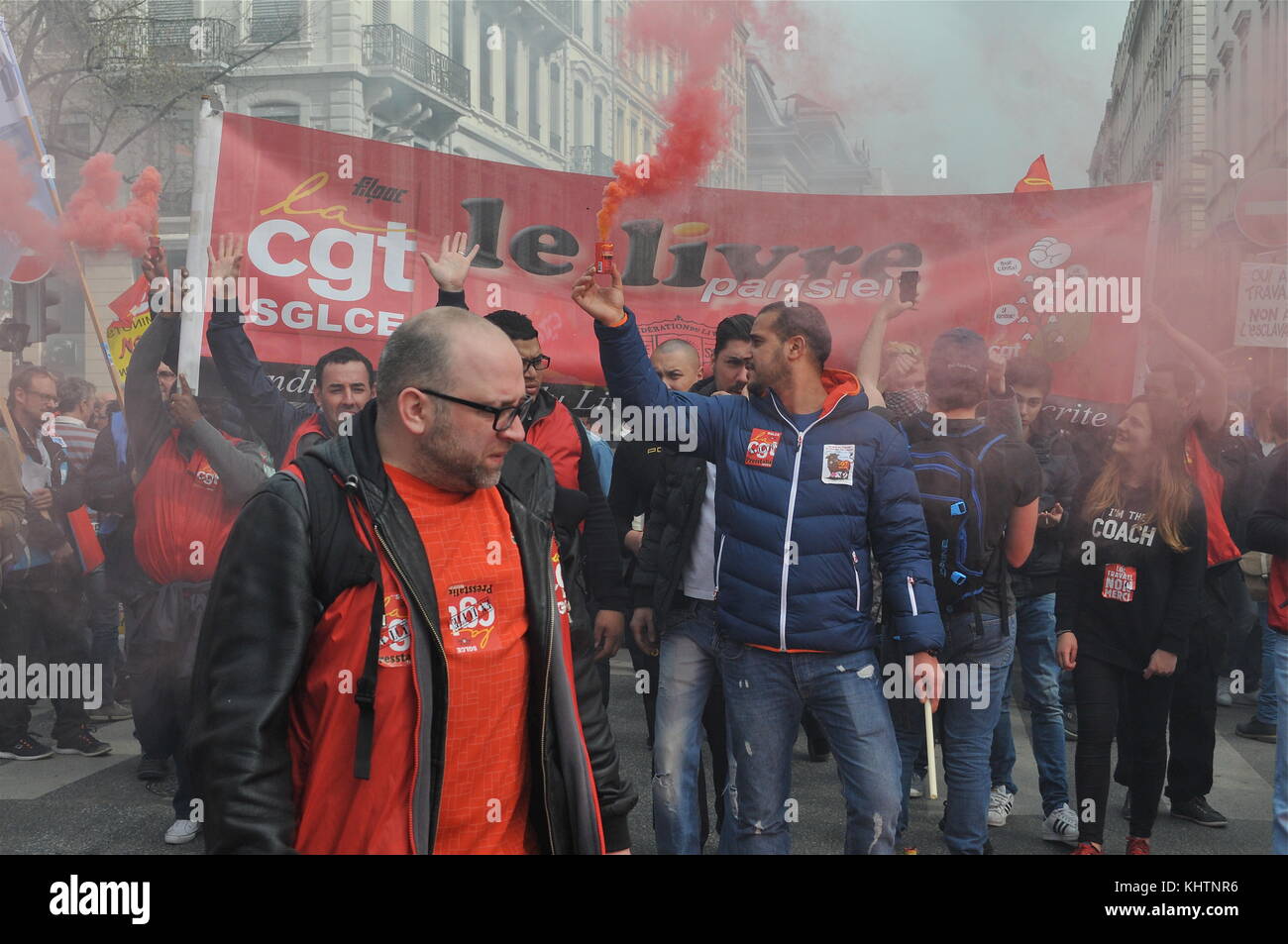 Anti Labor Law protesters march in Lyon, France Stock Photo - Alamy