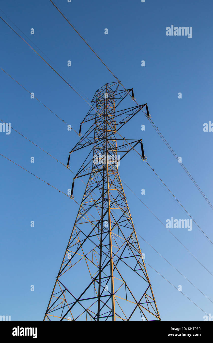 electric pole in sunset Stock Photo - Alamy