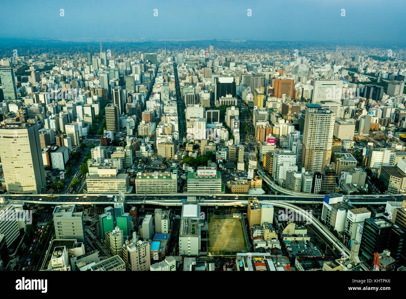 Skyline Panorama View Nagoya Megacity from Midland Square Stock Photo ...