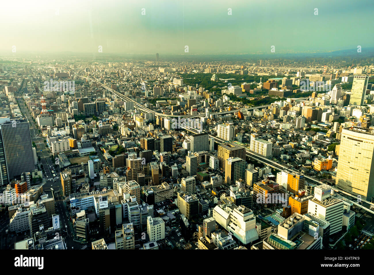 Skyline Panorama View Nagoya Megacity from Midland Square Stock Photo ...