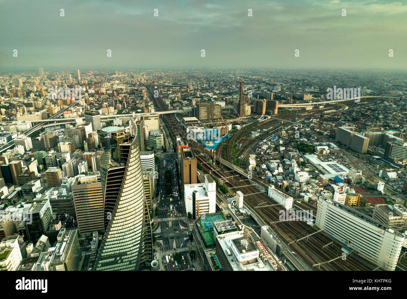 Skyline Panorama View Nagoya Megacity from Midland Square Stock Photo ...