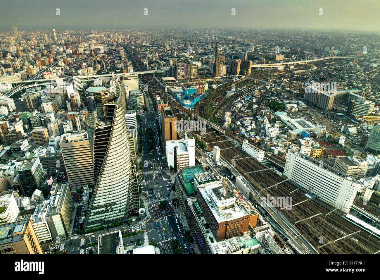 Skyline Panorama View Nagoya Megacity from Midland Square Stock Photo ...