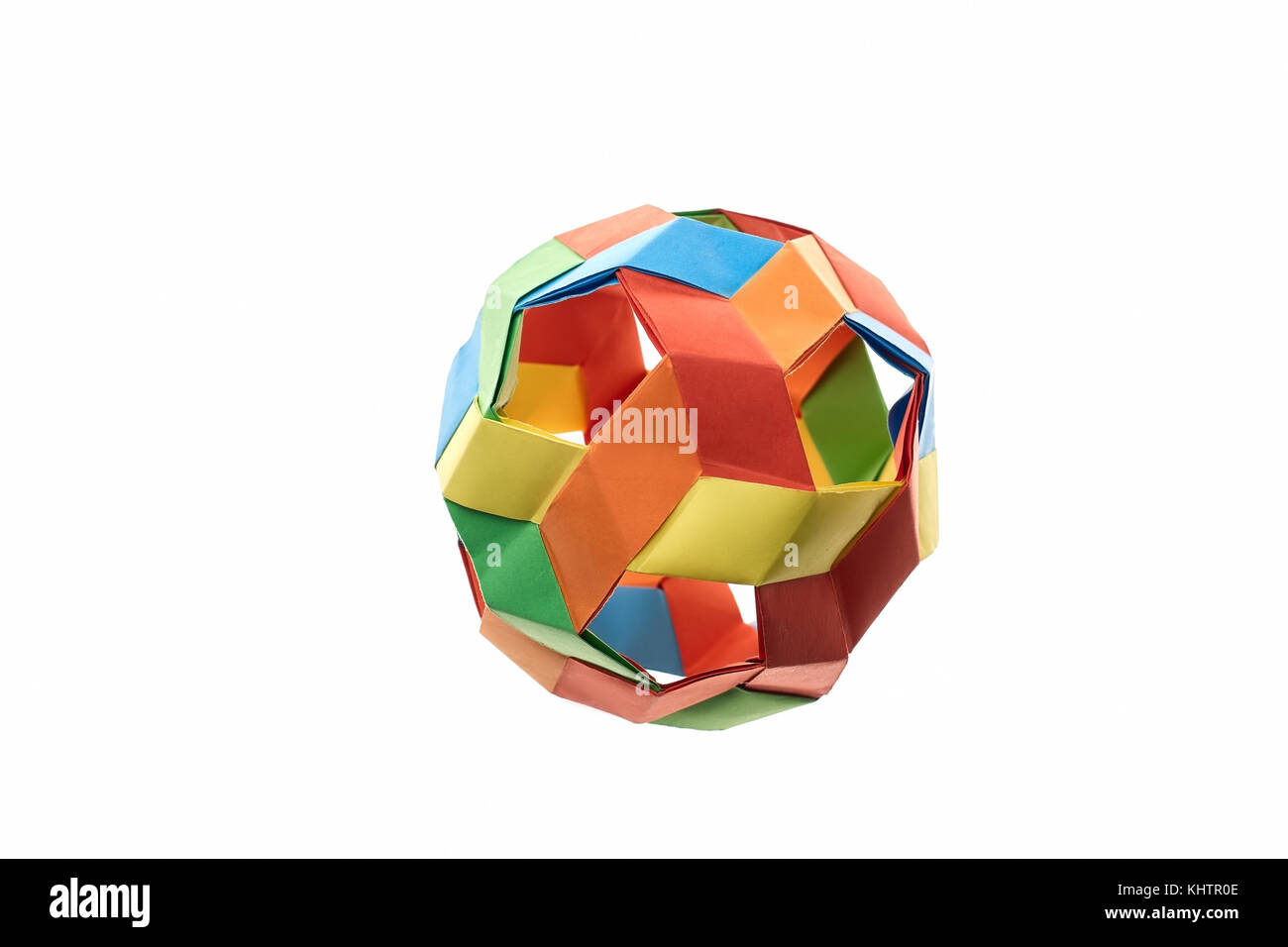 Spherical Origami Abstract Geometric Paper Origami Sphere Royalty Free