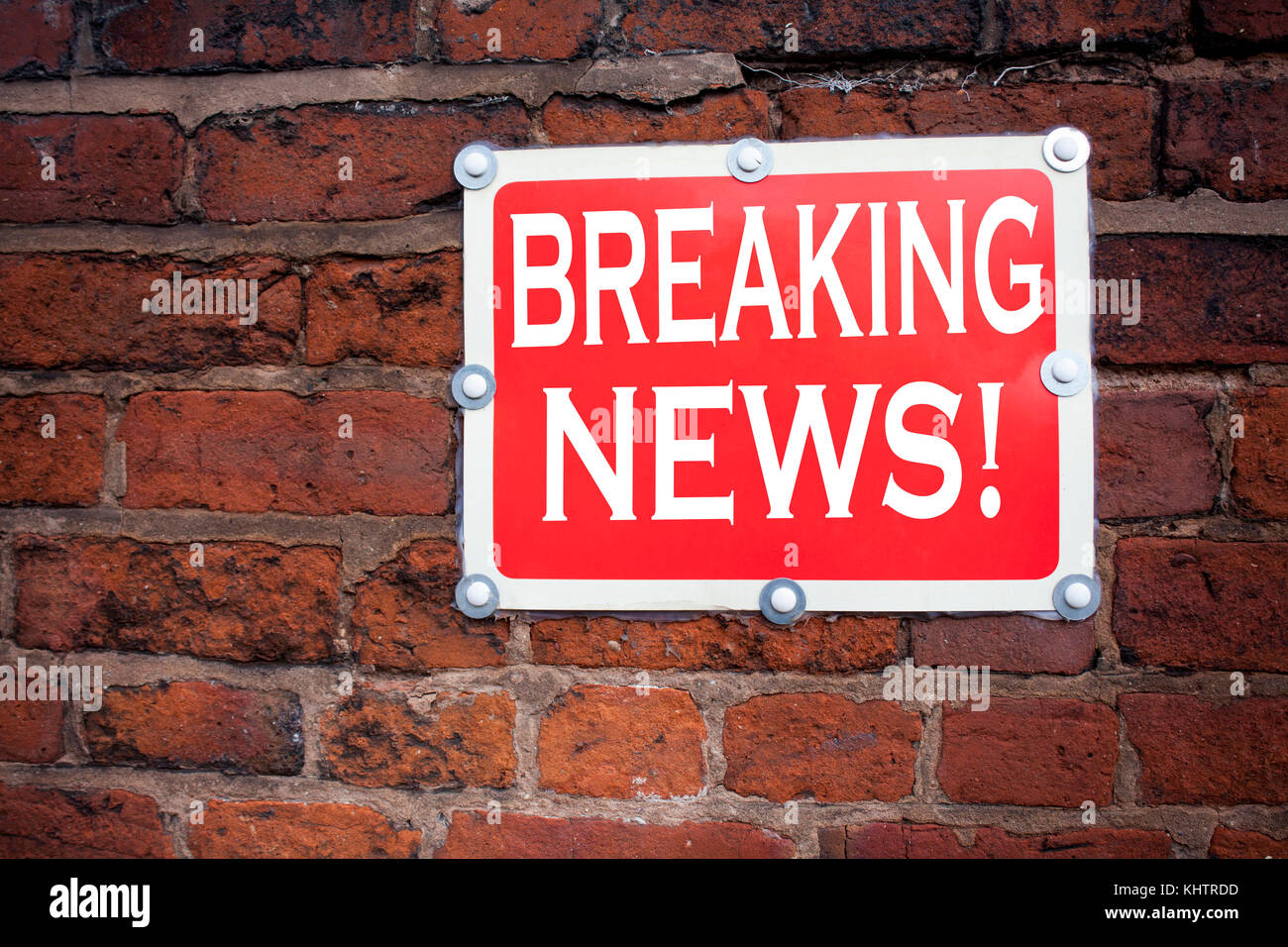 Hand writing text caption inspiration showing Breaking News concept ...