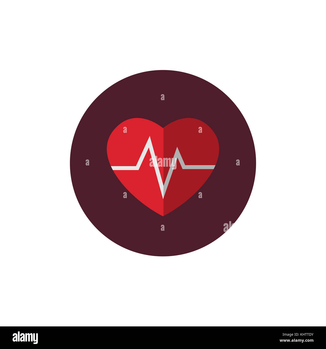 Heart and heart wave, symbol on white background Stock Photo - Alamy