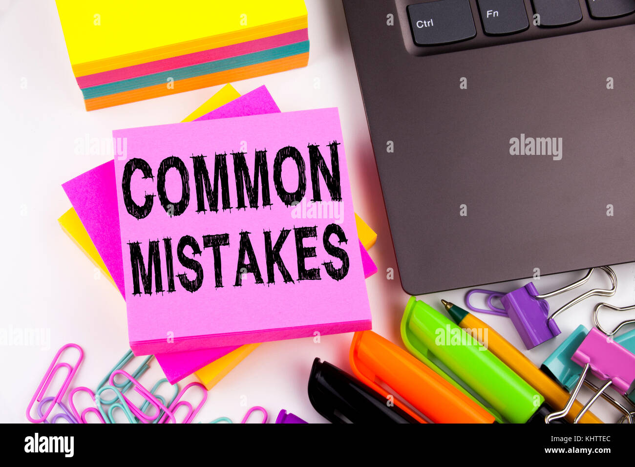 Writing showing Common Mistakes made in the office with surroundings ...