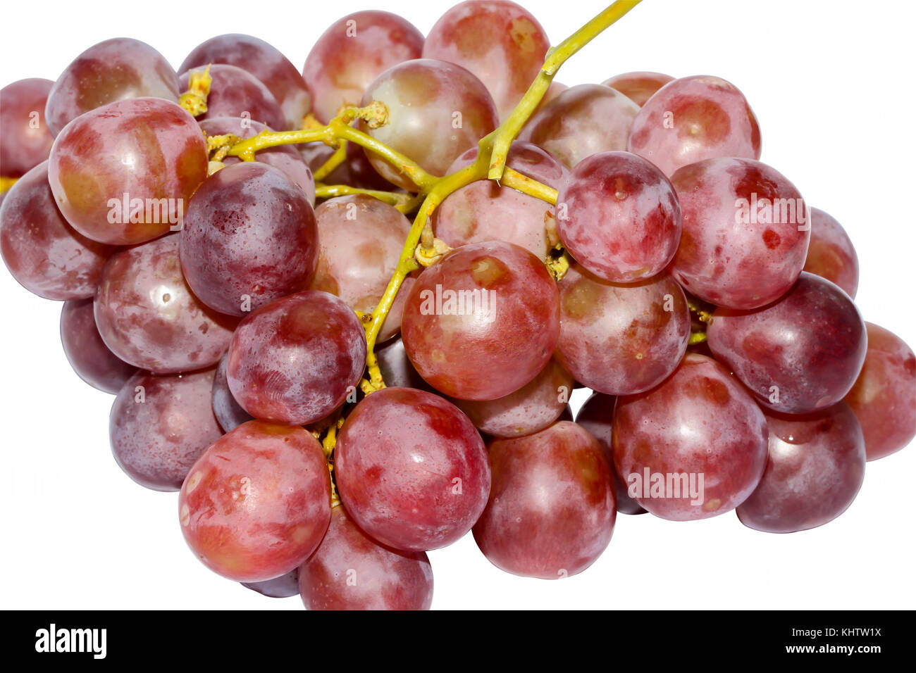 Close up Ripe red grape on white background Stock Photo - Alamy