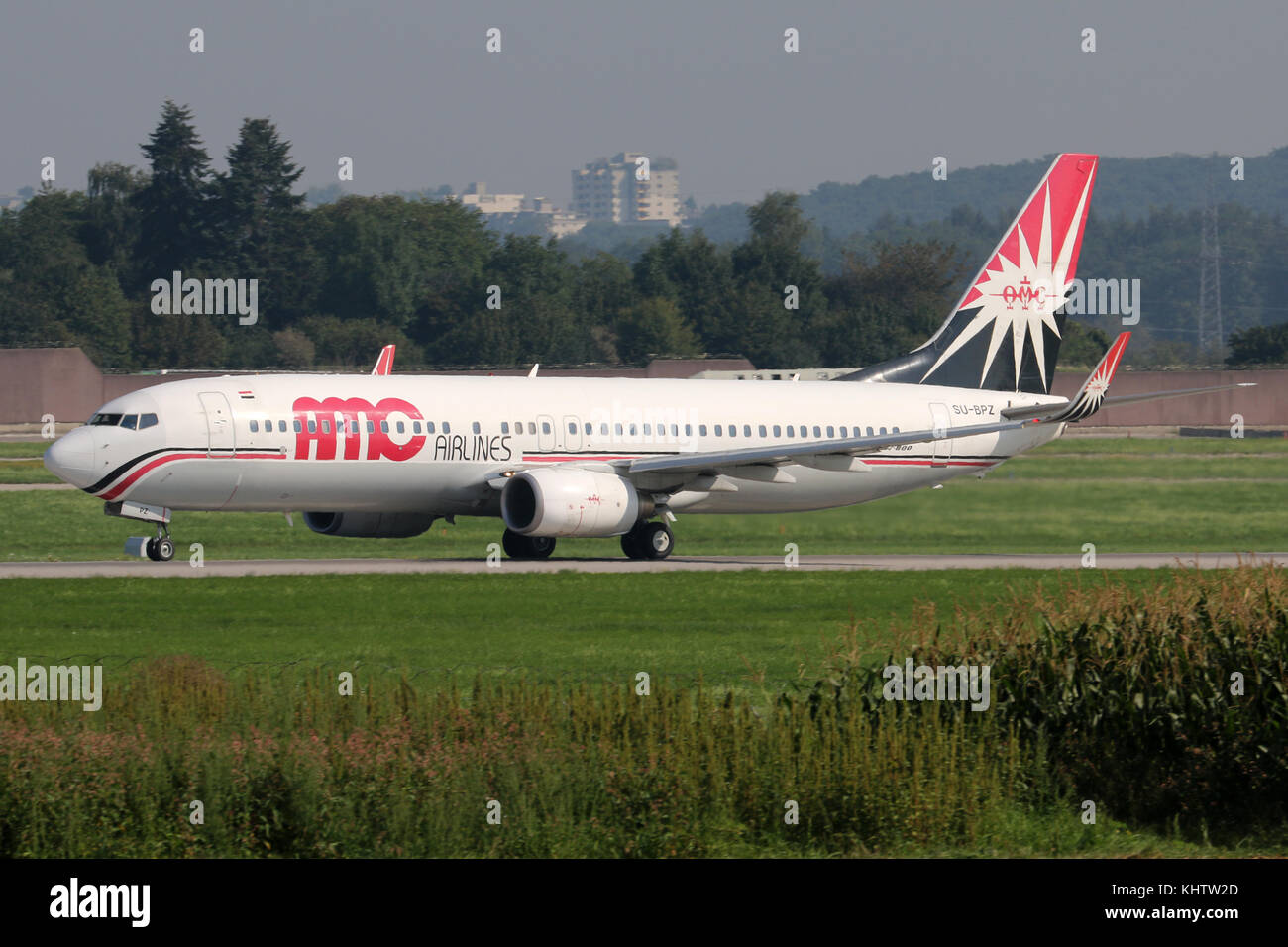 Stuttgart, Germany – Summer, 2017: An Boeing plane at Stuttgart airport ...
