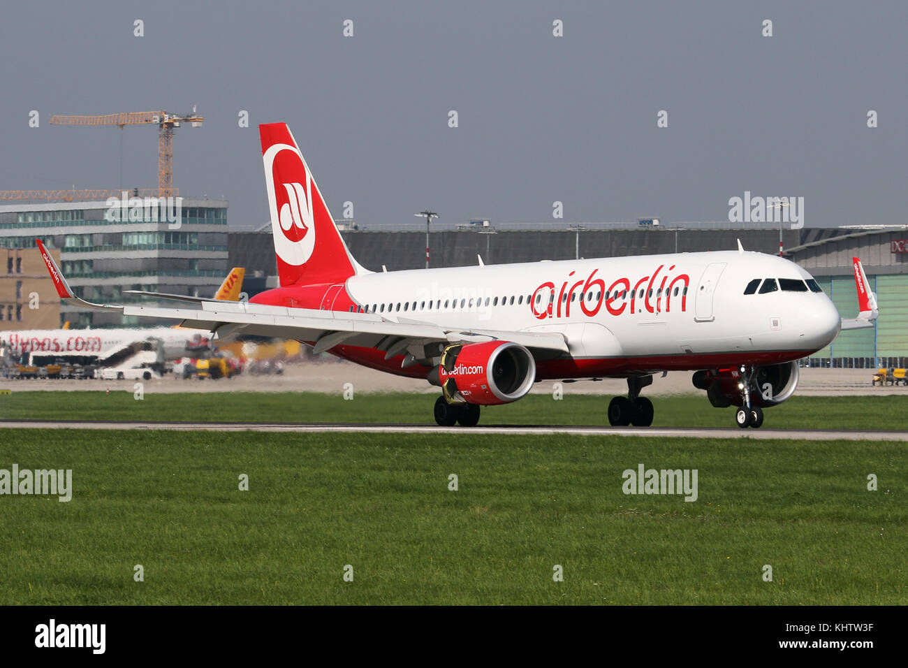 Stuttgart, Germany – Summer, 2017: An Airbus plane at Stuttgart airport ...