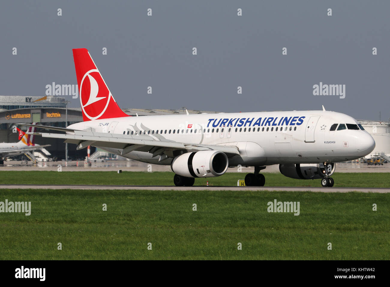 Stuttgart, Germany – Summer, 2017: An Airbus plane at Stuttgart airport ...