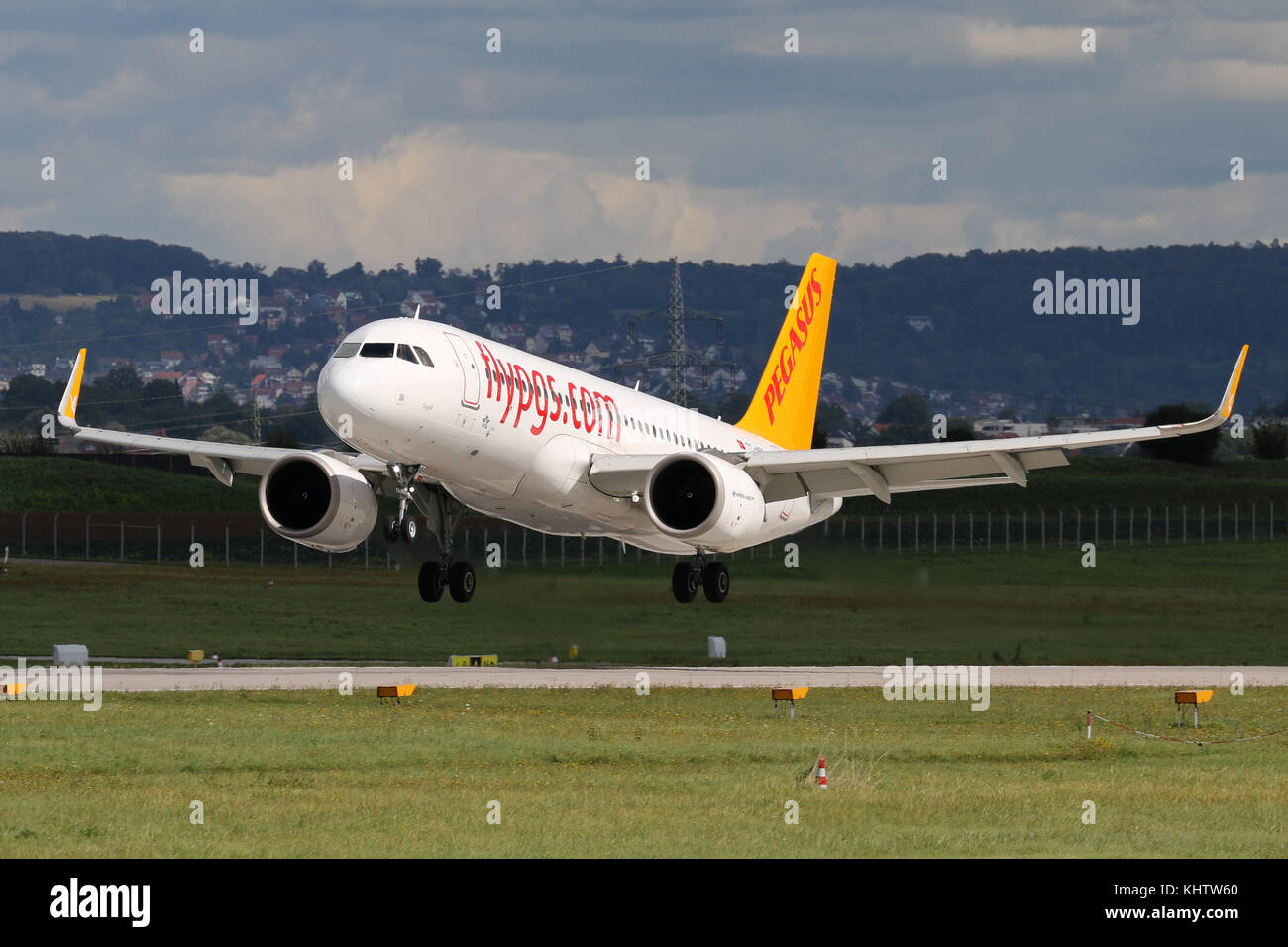 Stuttgart, Germany – Summer, 2017: An Airbus plane at Stuttgart airport ...