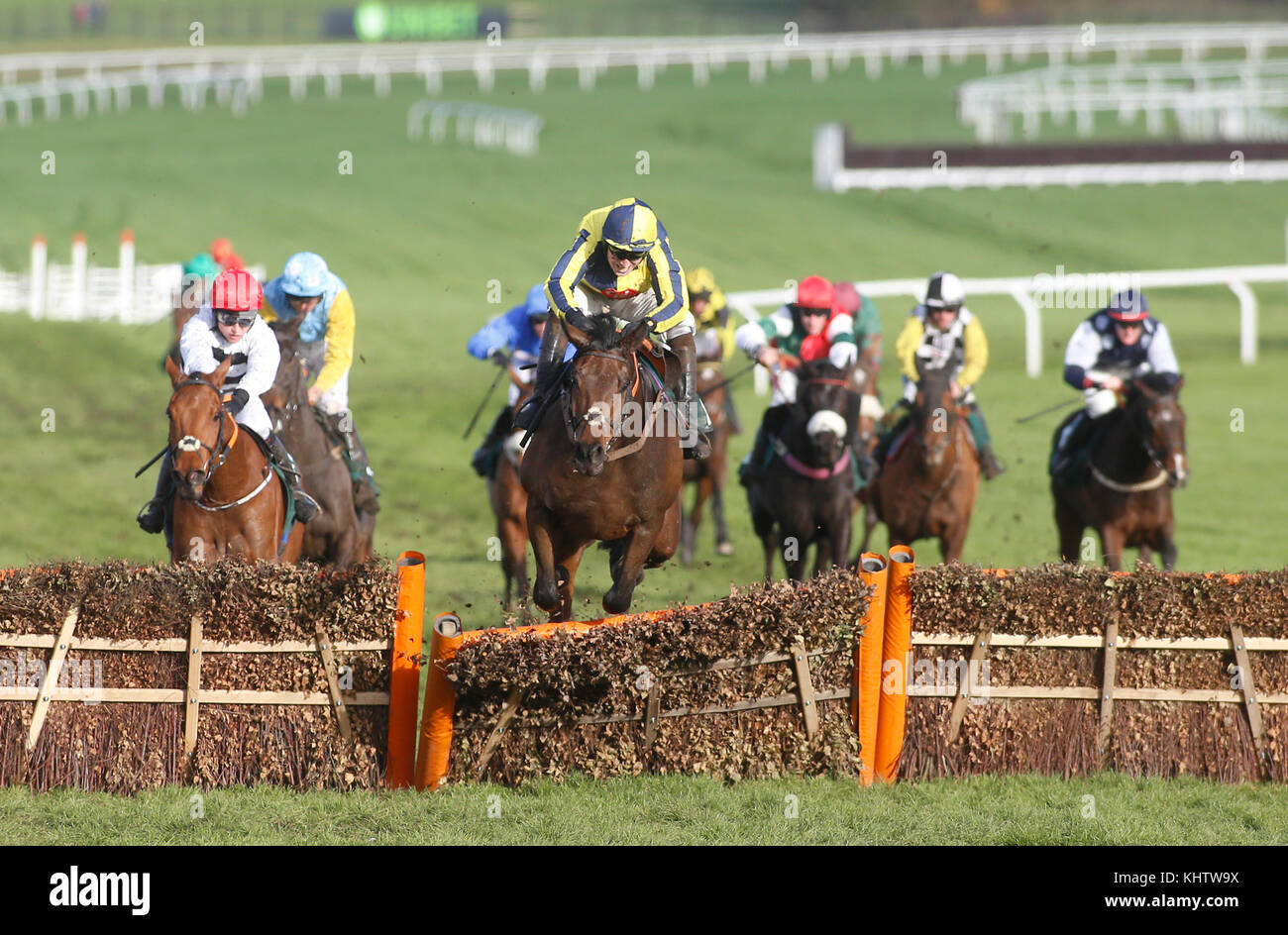 Melrose Boy and Kieron Edgar head away from the last flight before ...