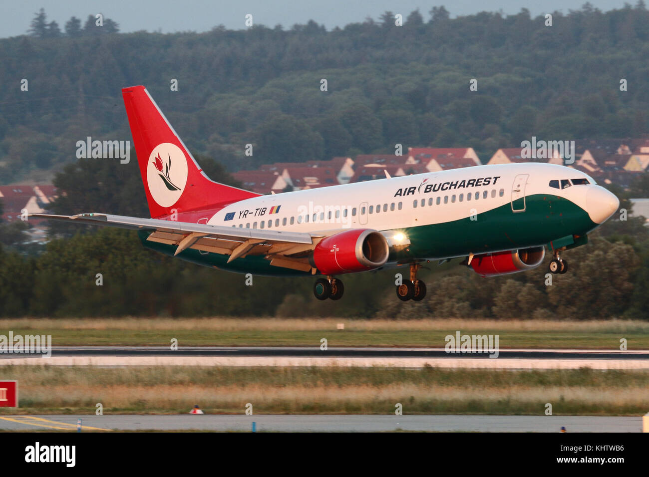 Stuttgart, Germany – Summer, 2017: An Boeing plane at Stuttgart airport ...
