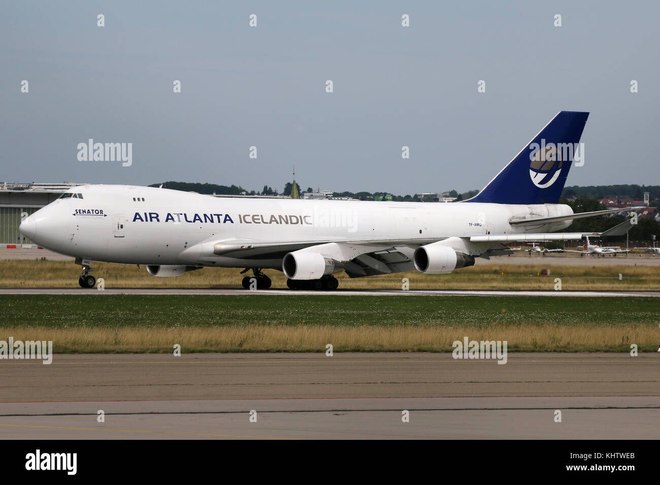 Stuttgart, Germany – Summer, 2017: An Boeing plane at Stuttgart airport ...