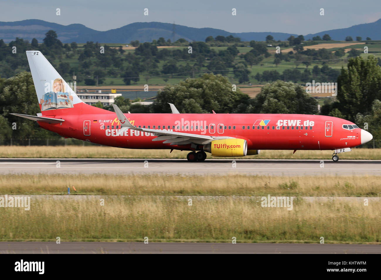 Stuttgart, Germany – Summer, 2017: An Boeing plane at Stuttgart airport ...
