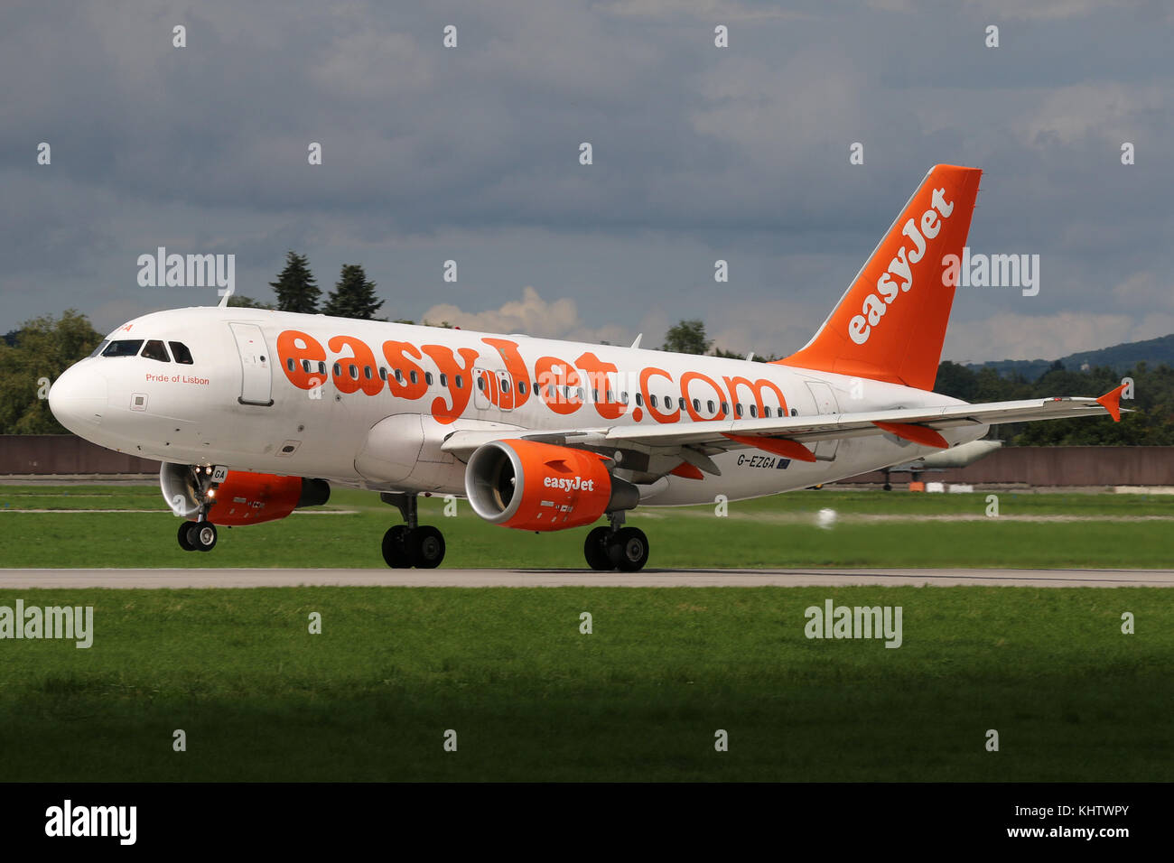 Stuttgart, Germany – Summer, 2017: An Airbus plane at Stuttgart airport ...