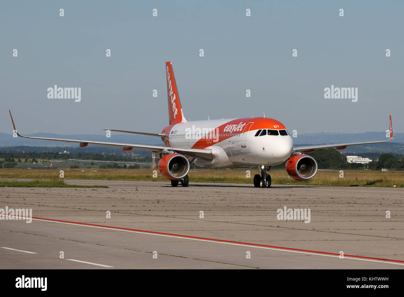 Stuttgart, Germany – Summer, 2017: An Boeing plane at Stuttgart airport ...