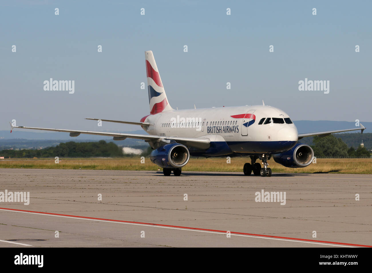 Stuttgart, Germany – Summer, 2017: An Boeing plane at Stuttgart airport ...