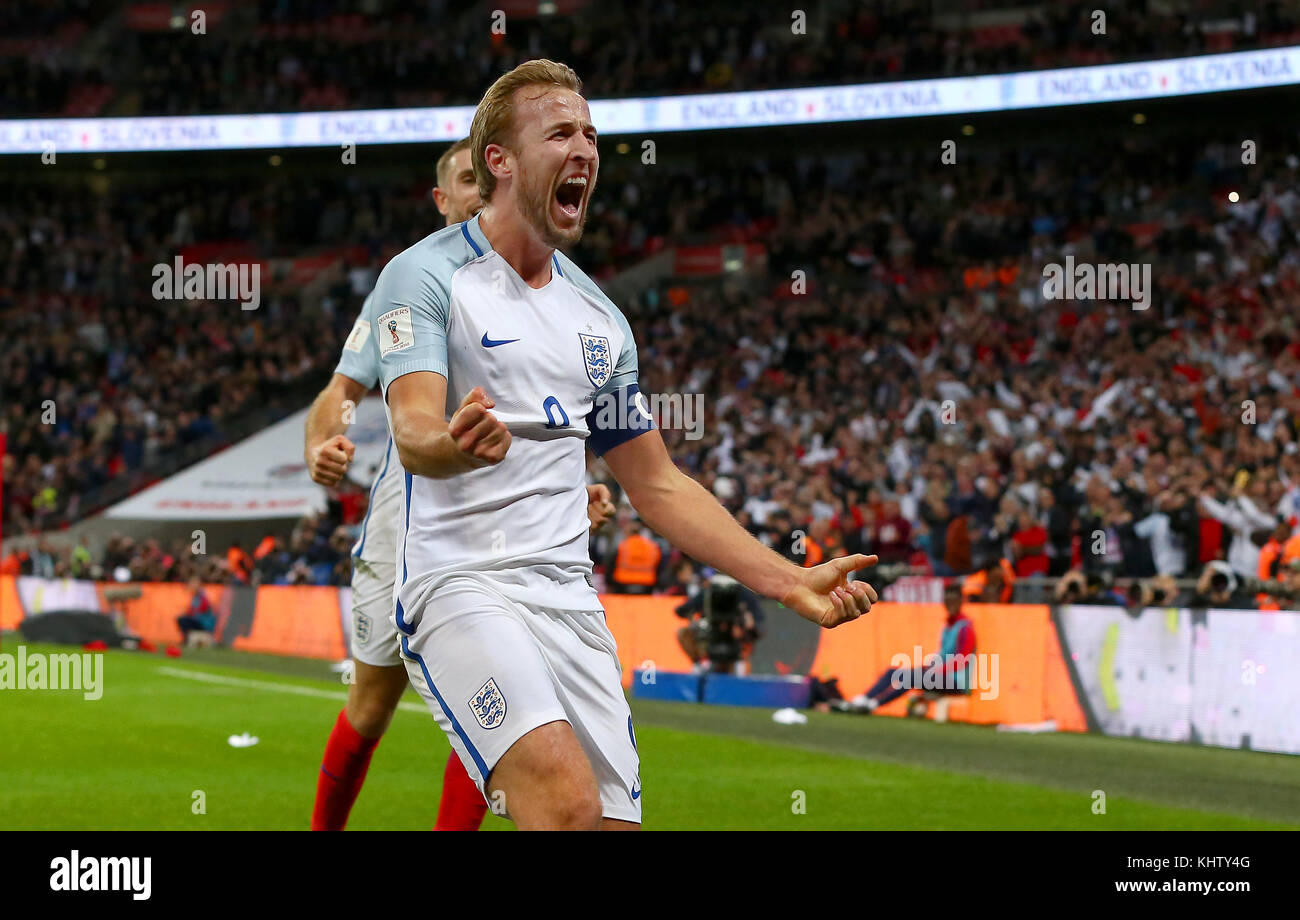 Harry Kane of England celebrates scoring during the FIFA World Cup ...