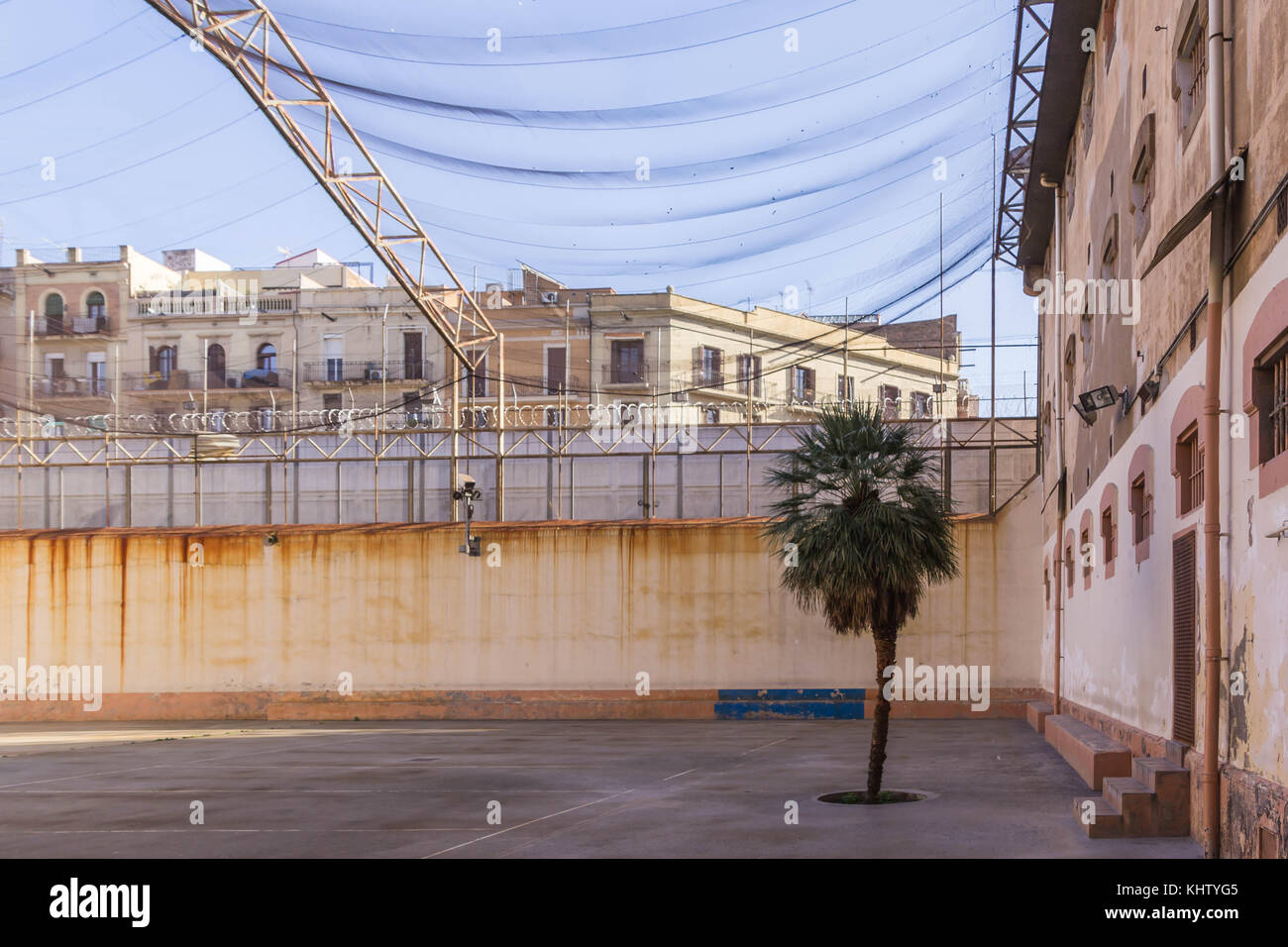 View of the empty prison of La Modelo in Barcelona, Catalonia, Spain ...
