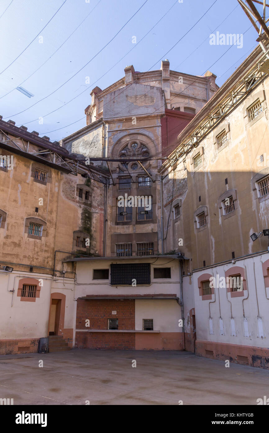 View of the empty prison of La Modelo in Barcelona, Catalonia, Spain ...